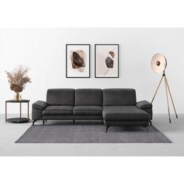 Sit & More Ecksofa SIT & MORE "Cabana L-Form", grau, B:301cm H:84cm T:195cm, 100% Polyester, Sofas, Ecksofa, Recamiere, wahlweise mit Sitztiefen-, Armlehnen- und Kopfteilfunktion