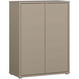 Schuhschrank FORTE "Alice Springs, Schuhschrank, Platz f&uuml;r 15 Paar Schuhe, 2 T&uuml;ren", taupe, B:74,5cm H:99,1cm T:34,9cm, Holzwerkstoff, Schr&auml;nke, Schuhschrank, Stauraumschrank, Mehrzweckschrank, grifflose Front, Push to open