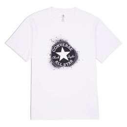 T-Shirt Converse "MEN'S Converse ALL STAR STENCIL T-SHIRT", Herren, Gr. S, wei&szlig;, Obermaterial: 100% Baumwolle, unifarben, Rundhals, eingesetzt, Shirts T-Shirt