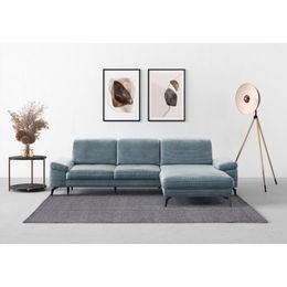 Sit & More Ecksofa SIT & MORE "Cabana L-Form", blau (blaugrau), B:301cm H:84cm T:195cm, 100% Polyester, Sofas, Ecksofa, Recamiere, wahlweise mit Sitztiefen-, Armlehnen- und Kopfteilfunktion