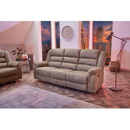 Jockenh&ouml;fer 3-Sitzer JOCKENH&Ouml;FER GRUPPE "Cleveland, B: 212 cm", grau (grau, braun), B:212cm H:103cm T:93cm, Sofas, mit Relax- & Liegefunktion, Federkern-Polsterung