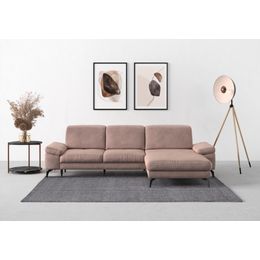 Sit & More Ecksofa SIT & MORE "Cabana L-Form", rosa (altrosa), B:301cm H:84cm T:195cm, 95% Polyester, 5% Polyamid, Sofas, Ecksofa, Recamiere, wahlweise mit Sitztiefen-, Armlehnen- und Kopfteilfunktion