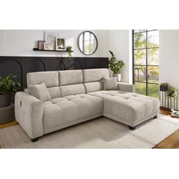 Jockenh&ouml;fer Ecksofa, B:263cm T:115cmgreige 426, 17, JOCKENH&Ouml;FER GRUPPE, Korpus: 100% Polyester;Kissen: 100% Polyester, Wohnzimmer, Sofas, "Cremona L-Form, B: 263