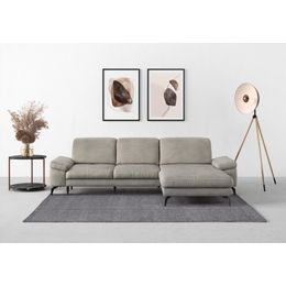 Sit & More Ecksofa SIT & MORE "Cabana L-Form", grau (steel), B:301cm H:84cm T:195cm, 95% Polyester, 5% Polyamid, Sofas, Ecksofa, Recamiere, wahlweise mit Sitztiefen-, Armlehnen- und Kopfteilfunktion