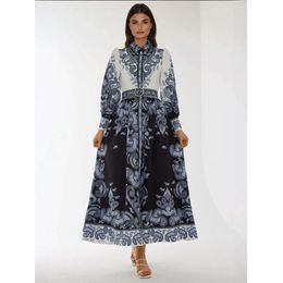 Hiccup Kleid Damen Gr&ouml;&szlig;e 38 marine / taubenblau / wei&szlig; Winterkleid