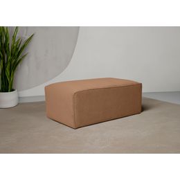 Polsterhocker OTTO HOME "Clayton Breite 96 cm", braun (light braun), B:96cm H:41cm T:60cm, 100% Polyester, Hocker, Polsterhocker, in einem trendigen Cord-Bezug