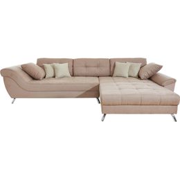 Jockenh&ouml;fer Ecksofa JOCKENH&Ouml;FER GRUPPE "San Francisco L-Form, B: 358 cm", braun (schlamm), B:358cm H:91cm T:119cm, Luxus-Microfaser ALCATOP (100% Polyester);Luxus-Microfaser in Antiklederoptik (100% Polyester);Zierkissen: (100% Baumwolle), Sofas, Ecksofa, mit Zierkissen, eingearbeiteter Kaltschaummatte