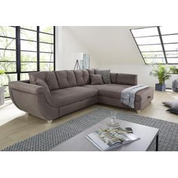 Jockenh&ouml;fer Ecksofa JOCKENH&Ouml;FER GRUPPE "Maranello L-Form, B: 330 cm", braun, B:330cm T:100cm, Luxus-Microfaser (100% Polyester);Kissen: 45% Polyacryl, 34% Polyethylen, 21% Polypropylen, Sofas, Ecksofa, mit Bettfunktion, Bettkasten & Zierkissen