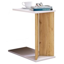Couchtisch Vcm "Holz Beistelltisch Couchtisch Sofatisch Nachto M", braun (wei&szlig;, honig, eiche), B:25cm T:50cm, Tische, Couchtisch