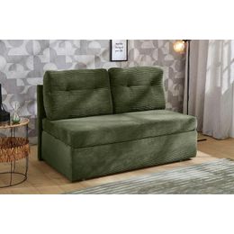 Jockenh&ouml;fer Schlafsofa JOCKENH&Ouml;FER GRUPPE "Torben, B: 130 cm, Liegefl. 126x191 cm", gr&uuml;n, B:130cm T:85cm, Cord: 100% Polyester, Sofas, Schlafsofa, mit Bettfunktion, Bettkasten & R&uuml;ckenkissen
