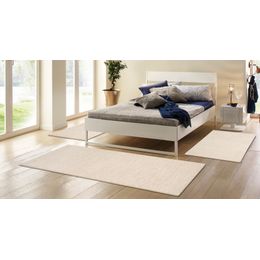 Bettumrandung OTTO HOME "Wolly, Handweb Teppiche" Gr. 14, beige (natur), H:14mm, Obermaterial: 93% Wolle, 7% Polyester, Bettumrandungen, Bettvorleger, Wolle, handgewebt, L&auml;ufer-Set Wohnzimmer, Schlafzimmer