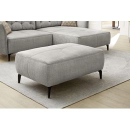 Jockenh&ouml;fer Hocker JOCKENH&Ouml;FER GRUPPE "Salo, B: 114 cm", grau (hellgrau), B:114cm T:81cm, Hocker, Hocker, im Retrolook mit Wellenunterfederung und frei im Raum stellbar