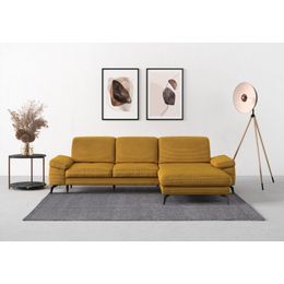 Sit & More Ecksofa SIT & MORE "Cabana L-Form", gelb (mustard), B:301cm H:84cm T:195cm, 100% Polyester, Sofas, Ecksofa, Recamiere, wahlweise mit Sitztiefen-, Armlehnen- und Kopfteilfunktion