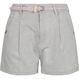 Chinoshorts Ragwear "Sorenn Intl.", Damen, Gr. 26, Normalgr&ouml;&szlig;en, wei&szlig;, 98% Baumwolle, 2% Elasthan, bequem kurz, Hosen Chinoshorts, kurze Hose mit hochwertigem Flechtg&uuml;rtel