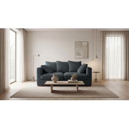 2-Sitzer Home Affaire "Coray", grau, B:175cm H:80cm T:113cm, 100% PES, Sofas, extra weich und kuschelig, F&uuml;llung mit Federn und Daunen