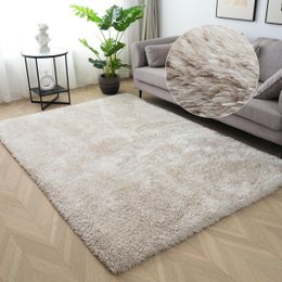 Hochflor-Teppich OTTO HOME "Micro Shaggy, aus weicher Mikrofaser", beige, B:60cm H:53mm L:90cm, Kunstfaser, Teppiche, weich, flauschig, Uni-Farben, Wohnzimmer, Schlafzimmer, Kinderzimmer