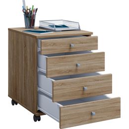 Container Vcm "Rollcontainer B&uuml;rocontainer Schublade Lona 50 cm", braun (sonoma, eiche (s&auml;gerau)), B:42cm T:50cm, Obermaterial: 100% Holz Wood., Schr&auml;nke, Rollcontainer
