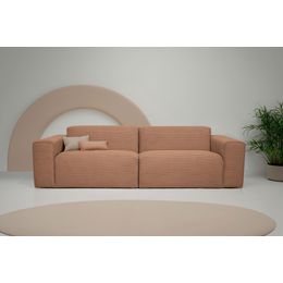3-Sitzer OTTO HOME "Clayton Breite 248 cm", braun (light braun), B:248cm H:70cm T:96cm, 100% Polyester, Sofas, in einem trendigen Cord-Bezug, verschiedene Kombinationen verf&uuml;gbar