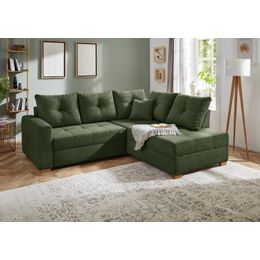 Jockenh&ouml;fer Ecksofa JOCKENH&Ouml;FER GRUPPE "Heidelberg L-Form, B: 228 cm", gr&uuml;n, B:228cm T:99cm, Korpus: 100% Polyester;Kissen: 100% Polyester, Sofas, Ecksofa, mit Bettfunktion, Bettkasten & Zierkissen, Topseller