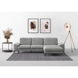 Sit & More Ecksofa SIT & MORE "Cabana L-Form", silber, B:301cm H:84cm T:195cm, 100% Polyester, Sofas, Ecksofa, Recamiere, wahlweise mit Sitztiefen-, Armlehnen- und Kopfteilfunktion