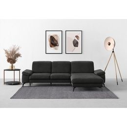 Sit & More Ecksofa SIT & MORE "Cabana L-Form", grau (anthrazit), B:301cm H:84cm T:195cm, 95% Polyester, 5% Polyamid, Sofas, Ecksofa, Recamiere, wahlweise mit Sitztiefen-, Armlehnen- und Kopfteilfunktion