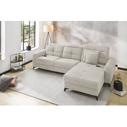Jockenh&ouml;fer Ecksofa JOCKENH&Ouml;FER GRUPPE "Chillout L-Form, B: 288 cm, elektr. Relaxfunktion im Sitz und Ottomane", beige 432, 07, B:288cm T:110cm, Korpus: 100% Polyester;Kissen: 100% Polyester, Sofas, Ecksofa, 140kg Belastbarkeit je Sitz, Kopfteilverstellung & Zierkissen