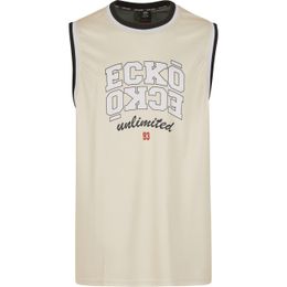 Tanktop Ecko Unltd. "Ecko Unltd. Tanktops Pivot", Herren, Gr. 3XL, beige (jet stream, schwarz forest), 100% Baumwolle, bedruckt, normal, Tops Tanktop