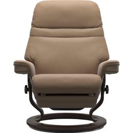 Relaxsessel stressless "Sunrise", braun (almond paloma), B:88cm H:103cm T:78cm, Leder BATICK: BATICK ist ein leicht korrigiertes, durchgef&auml;rbtes und genarbtes M&ouml;belleder, bei dem die meisten Unebenheiten und Spuren in der Regel entfernt wurden.;Leder PALOMA: PALOMA ist ein durchgef&auml;rbtes Semianilin-M&ouml;belleder mit nat&uuml;rlicher Narbung.;ROHLEDER Stoff Q2 FARON: Ein fester zuverl&auml;ssiger Boucl&eacute; mit ein