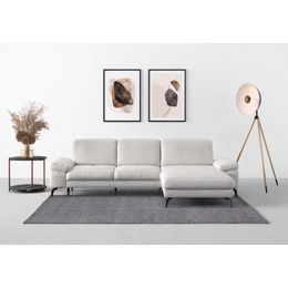 Sit & More Ecksofa SIT & MORE "Cabana L-Form", silber, B:301cm H:84cm T:195cm, 95% Polyester, 5% Polyamid, Sofas, Ecksofa, Recamiere, wahlweise mit Sitztiefen-, Armlehnen- und Kopfteilfunktion