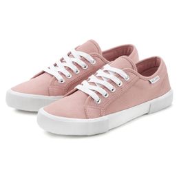 Sneaker Lascana, Damen, Gr. 38, rosa (altrosa), Obermaterial: 100% Textilmaterial. Decksohle: 100% Textilmaterial. Futter: 100% Textilmaterial. Laufsohle: 100% Synthetik, unifarben, Basic, Schuhe Skaterschuh Canvassneaker Sneaker low, aus Textil, Schn&uuml;rhalbschuh, Freizeitschuh, Turnschuh