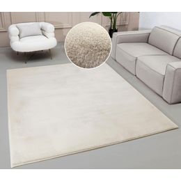 Fellteppich OTTO HOME "Balu, Kunstfellteppich, Modern, Langflor Teppich" Gr. 3, beige (sand), B:120cm H:20mm L:180cm, Kunstfaser, Teppiche, Fellteppich, Kaninchenfell-Haptik, kuschelig, weich, Wohnzimmer, Schlafzimmer