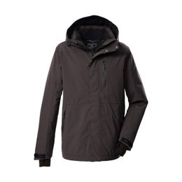 Funktionsjacke Killtec "KOW 89 MN JCKT", Herren, Gr. XL, dunkelbraun, Obermaterial: 100% Polyester.Futter: 100% Polyester.F&uuml;llung: 100% Polyester, Jacken Funktionsjacke, Wasserabweisend, atmungsaktiv, abnehmbare Kapuze, Daumenl&ouml;cher