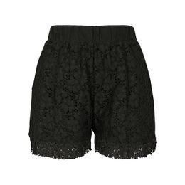 Stoffhose Urban Classics "Urban Classics Damen Ladies Laces Shorts", Damen, Gr. M, US-Gr&ouml;&szlig;en, schwarz, 94% Polyamid, 6% Elasthan, unifarben, relaxed fit, Hosen Stoffhose