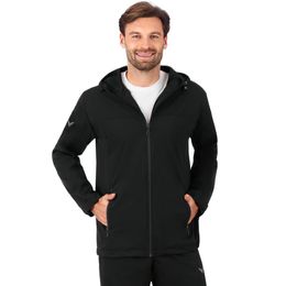 Trainingsjacke TRIGEMA "TRIGEMA Leichte Regenjacke", Herren, Gr. L, schwarz, Stoff, 82% Polyester, 14% Elastan, 4% PU, lang, Jacken Trainingsjacke