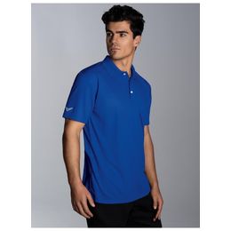 Poloshirt TRIGEMA "TRIGEMA Klassisches Poloshirt COOLMAX", Herren, Gr. 4XL, blau (royal), Trikot, 100% Polyester (recycelt), lang, ohne Ausschnitt, Shirts