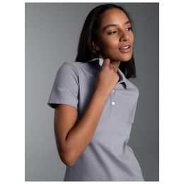Poloshirt TRIGEMA "TRIGEMA Poloshirt", Damen, Gr. L, grau (cool, grau), Piqu&eacute;, 100% Baumwolle, Basic, ohne Ausschnitt, Shirts