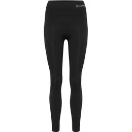 Trainingstights Hummel "HMLTIF SEAMLESS HIGH WAIST TIGHTS", Damen, Gr. M (38), N-Gr, schwarz, Obermaterial: 85% Polyamid, 15% Elasthan, eng, Hosen, dehnbarer Stoff, enge Passform, nahtloses Design