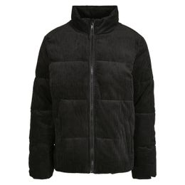 Winterjacke Urban Classics "Urban Classics Herren Boxy Corduroy Puffer Jacket", Herren, Gr. L, schwarz, 100% Baumwolle, unifarben, normal, amerikanischer Ausschnitt, Jacken Winterjacke