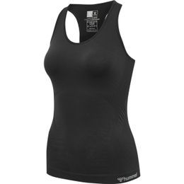 Tanktop Hummel "HMLTIF SEAMLESS TOP", Damen, Gr. S (36), schwarz, Obermaterial: 92% Baumwolle, 8% Elasthan, eng, Tops Tanktop