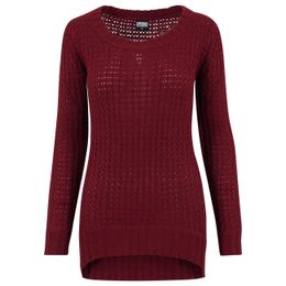 Urban Classics Damen Sweatshirt "Urban Classics Damen Ladies Long Wideneck Sweater"burgundy, Gr. XL, unifarben, 100% Polyacryl, Sweatshirts