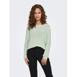 Strickpullover Only "ONLGEENA XO L/S PULLOVER KNT NOOS", Damen, Gr. XL, gr&uuml;n (subtle gr&uuml;n), Strick, Obermaterial: 65% Polyacryl, 35% Polyamid, unifarben, regular fit Po-bedeckend, Rundhals, Rippstrickb&uuml;ndchen, Pullover Strickpullover, Materialmix, regular fit