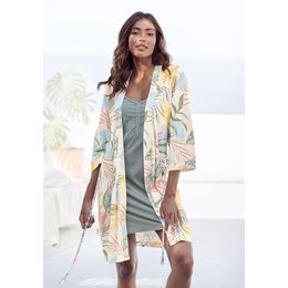 Kimono Vivance Dreams, Damen, Gr. 32/34, bunt (gemustert), Baumwoll-Mix, gemustert, Kurzform, Hausm&auml;ntel, uni oder mit floralem Druck