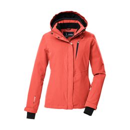 Skijacke Killtec "KSW 25 WMN SKI JCKT", Damen, Gr. 46, coral, Obermaterial: 100% Polyester;Futter: 100% Polyester;F&uuml;llung: 100% Polyester, Jacken Skijacke, Atmungsaktive, wasserdichte Skijacke mit abnehmbarer Kapuze