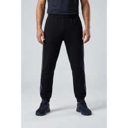 Jogginghose Champion "Sports-inspired Interlock Rib Cuff Pants with Tape detailing", Herren, Gr. XL, N-Gr, nbk, Obermaterial: 82% Baumwolle, 18% Polyester, Hosen Jogginghose