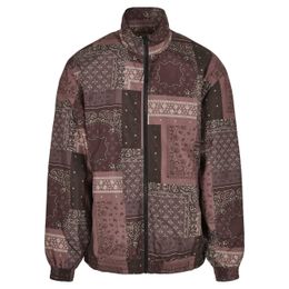 Allwetterjacke Urban Classics "Urban Classics Herren 90&acute;s Track Jacket", Herren, Gr. L, bandana aop, 100% Polyester, loose fit, Rundhals, Jacken