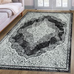 Teppich OTTO HOME "Harvii, kurzflor" Gr. 1, grau, B:60cm H:8mm L:110cm, Kunstfaser, Teppiche, Teppich, Orient-Design, weiche Haptik, Wohnzimmer, Esszimmer, Schlafzimmer