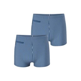 Schiesser Boxer-Badehose ' Ocean Swim ' Herren Gr&ouml;&szlig;e M blau / wei&szlig;