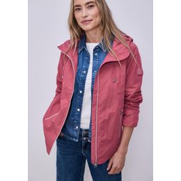 Windbreaker Street One, Damen, Gr. 36, desert berry, Stoff, Obermaterial: 60% Polyester, 40% Nylon; Futter: 100% Polyester, unifarben, comfort fit normal, ohne Ausschnitt, B&uuml;ndchen, Jacken Windbreaker, mit Kapuze mit Tunnelzugband