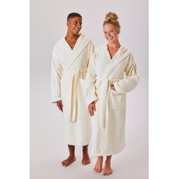 Unisex-Bademantel OTTO HOME "Regona, Hotelbademantel, Morgenmantel, Standardl&auml;nge & &Uuml;berl&auml;nge" Gr. XXL, creme, L:125cm, Veloursfrottier, Hausm&auml;ntel, Damen & Herren, mit Taschen, flauschig, weich, Velours, Sauna & Spa
