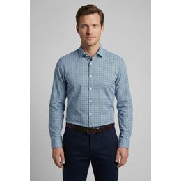 Langarmhemd OLYMP "Level Five", Herren, Gr. 39, N-Gr, blau (bleu), Web, Obermaterial: 64% Baumwolle, 27% Polyester, 9% Elasthan, k&ouml;rpernah normal, 2-Knopf-Manschette, Hemden, Businesshemd, body fit, modern fit, climate control